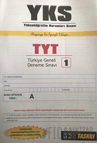 2023 YKS TYT Türkiye Geneli Deneme Sınavı 1 Kolektif